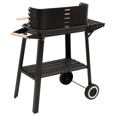 vidaXL Barbecue a Carbonella con Ruote in Acciaio Nero | vidaXL.it