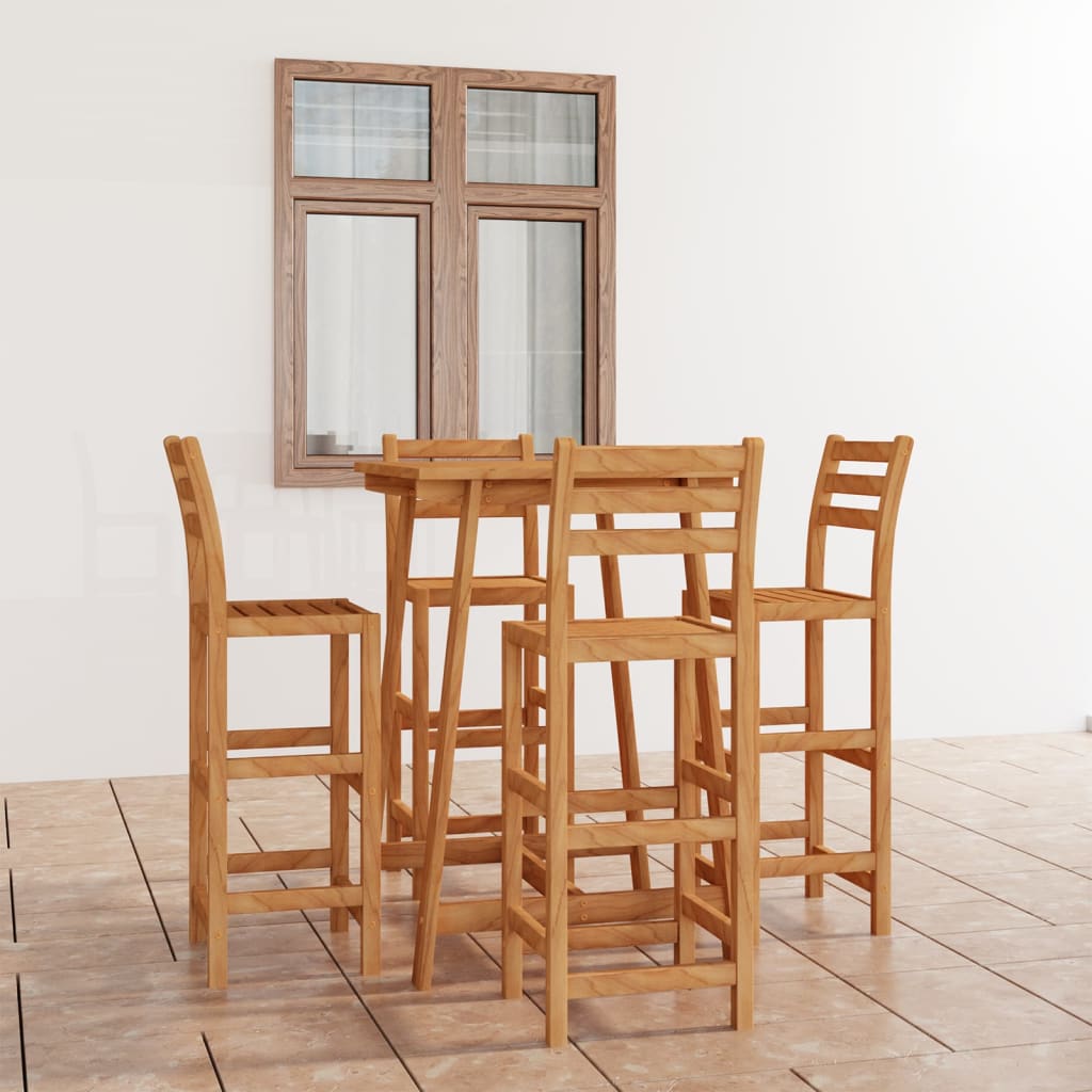 vidaXL Set da Bar da Giardino 5 pz in Legno Massello di Acacia | vidaXL.it