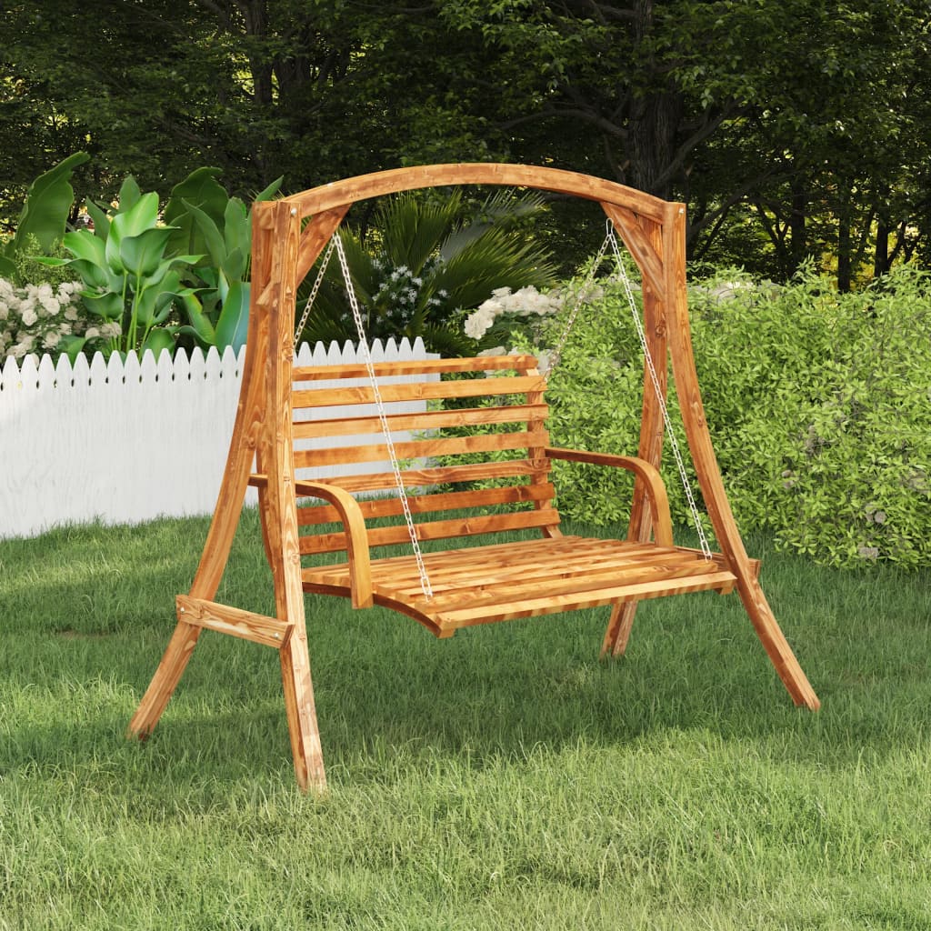 vidaXL Altalena in Legno Ricurvo con Finitura in Teak | vidaXL.it