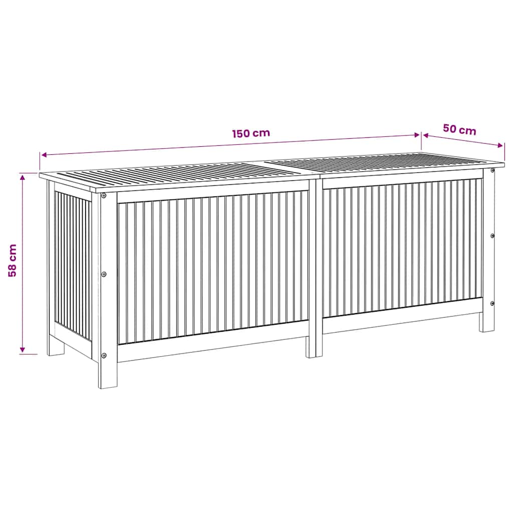 vidaXL Contenitore da Giardino 150x50x58cm in Legno Massello di Acacia ...