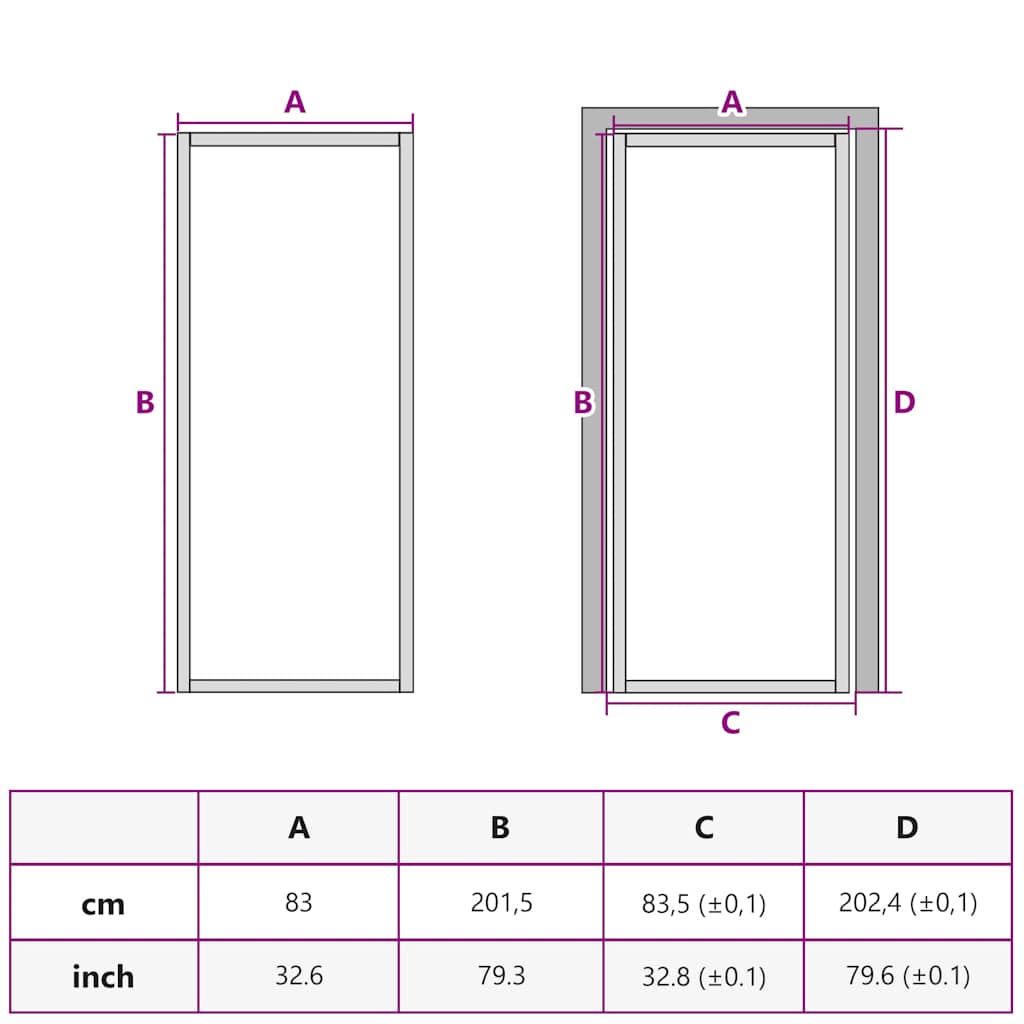 vidaXL Porta per Interni Nera 83x201,5cm Vetro Temperato e Alluminio ...
